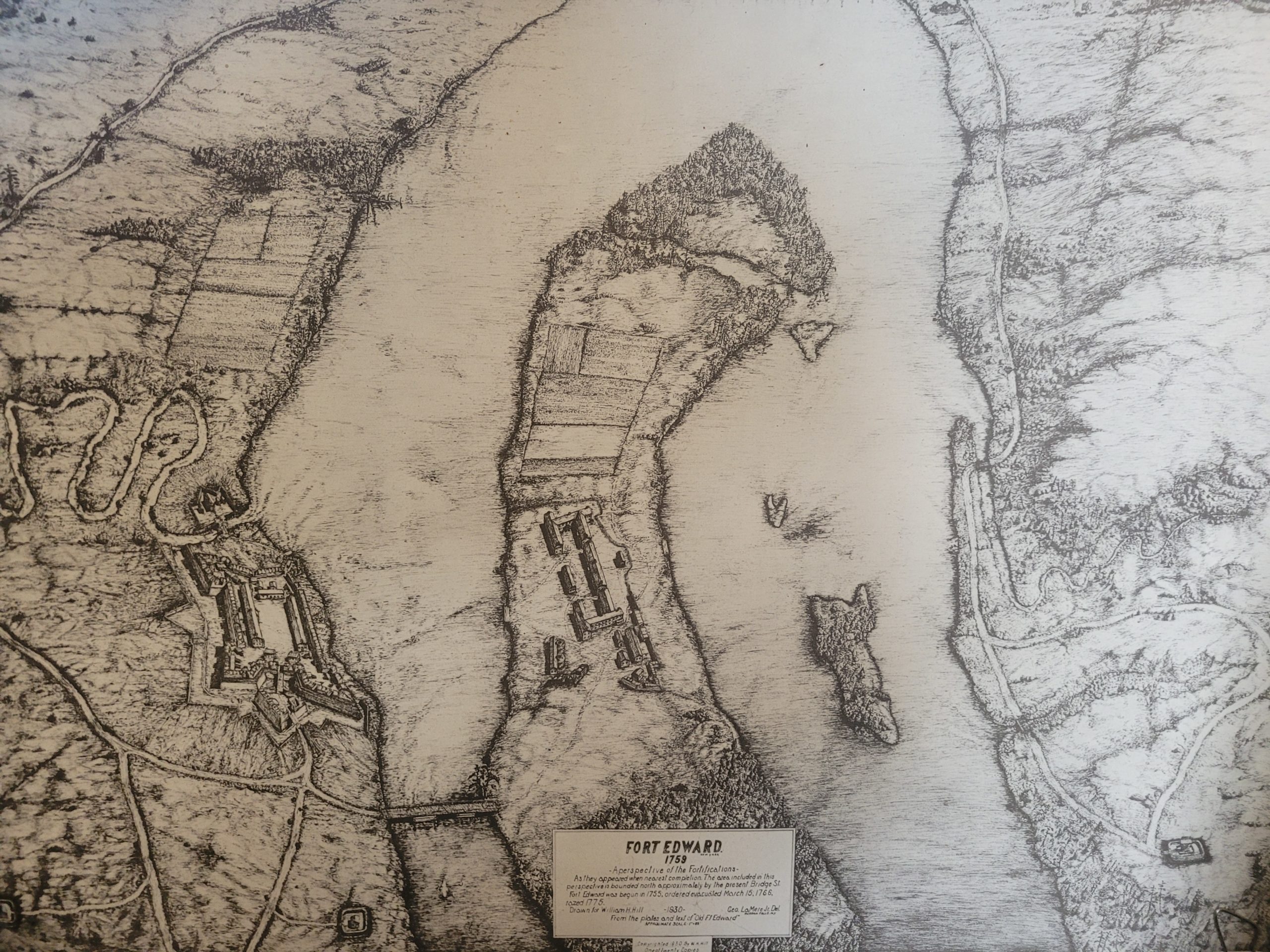 1759 Birds-Eye View of Fort Edward - Washington County Historical Society